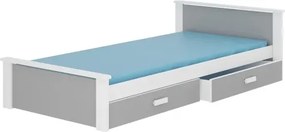 Postel ALDEX 180x80 – světle šedá (86 x 72) cm – 2 zásuvky na lůžkoviny místo další komody