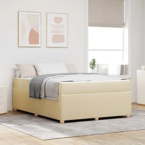 Rám postele Krémová 140 x 200 cm textil 3398397
