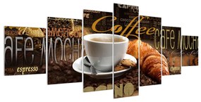Obraz kávy a croissantů (210x100 cm)