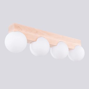 Sollux Lighting Stropní svítidlo BULBO 4 přírodní dřevo