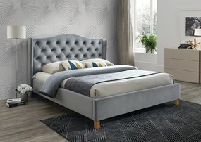Manželská postel ASPEN Velvet | 140 x 200 cm Barva: Bluvel 14 / šedá
