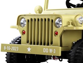 Dětský elektrický vojenský jeep willys SMALL 4x4 béžový