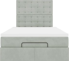Osmanský rám postele s matracemi světle šedá 120x190 cm samet 3313601