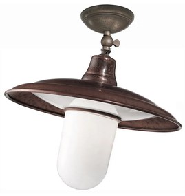 Il Fanale 220.13.ORB Barchessa, stropní svítidlo v country stylu s bílým sklem, 1x15W LED E27, prům.33cm