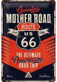 Postershop Plechová cedule: Route 66 (The Ultimate Road Trip) - 20x30 cm