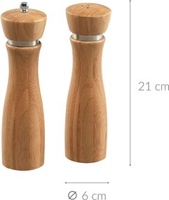 Bambusová mlýnek na sůl a pepř, 2 ks, KESPER