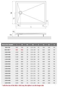 Roth MARMO NEO SQUARE-R 100 x 90 cm sprchová vanička MAN SQ 100090 2E