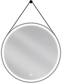 Mexen Reni, LED koupelnové zrcadlo s podsvícením 80x80 cm, 6000K, černý rám, ochrana proti zamlžování, 9812-080-080-611-70
