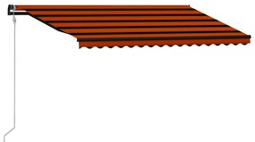 Automatická zatahovací markýza 450 x 300 cm oranžovo-hnědá,  3055267