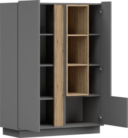 IDZ Knihovna GREY II 07, 100 cm Šedá/Dub Artisan
