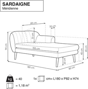 Fialová lenoška Mazzini Sofas Sardaigne