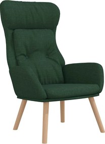 Relaxační křeslo tmavě zelené textil 341295