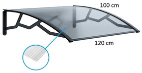 ARTPLAST Vchodová stříška 100x120cm, transparentní
