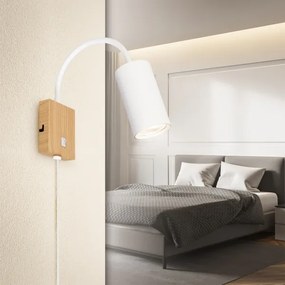 Brilagi - Flexibilní nástěnná lampa SELE 1xGU10/30W/230V bílá/dekor dubu