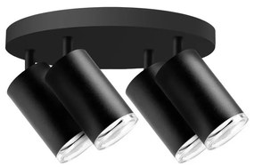 Polux | Koupelnové bodové svítidlo TURYN 4xGU10/10W/230V IP44 černá | SA1916