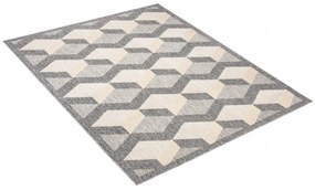 Kusový koberec 3D šedo krémový 120x170cm