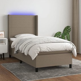 vidaXL Box spring postel s matrací a LED 90x200 cm textil [3138129] Barva: Modrá