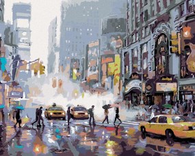 zuty malování podle čísel - rušná ulice v new yorku (richard macneil), 80x100 cm, vypnuté plátno na rám