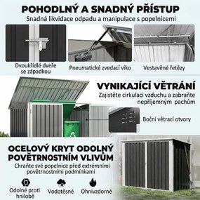 Přístřešek na 2 popelnice z pozinkované oceli, antracitový 845-436V02CG