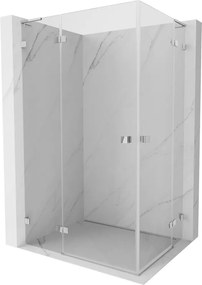 Mexen Lunar, L Duo výklopný sprchový kout 85 x 80 cm, 8mm čiré sklo, chromový profil, 834L-085L-080P-01-00