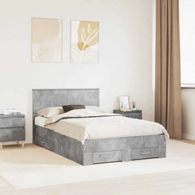 Rám postele s čelo Betonově šedá 120 x 190 cm Kompozitní dřevo 3408284