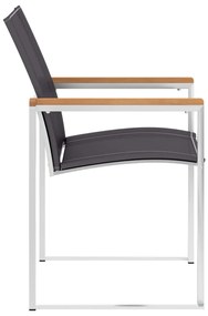 Zahradní židle 2 ks textilen a nerezová ocel šedé,  46517