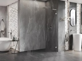 Mexen, Mexen Lunar L sprchová stěna pravá 100 x 200 cm, průhledná 8 mm, chrom - 830L-100-000-01-00-P