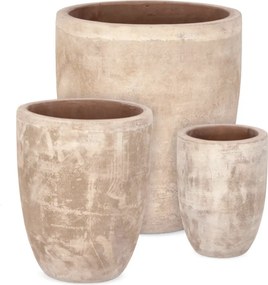 BIZZOTTO Set 3 květináčů MINH světlý
