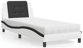 Rám postele bez matrace Zadar bílá a černá 90 x 190 cm umělá kůže 3208837