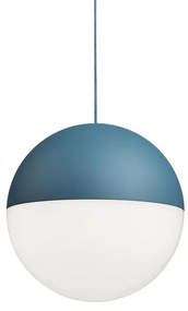 Flos String Light Sphere head, svítidlo s 12m dlouhým kabelem, 21W LED 2700K, dotykové ovládání + bluetooth, modrá, prům. 19cm