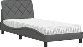 Postel s matrací tmavě šedá 90 x 190 cm textil 3310707