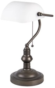 Kovová stolní lampa s bílým stínidlem Sinjon – 27x40 cm