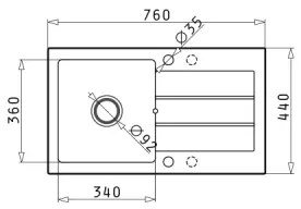 Pyramis 70006701 - Kuchyňský dřez NEXT 76x44 cm granit/béžová
