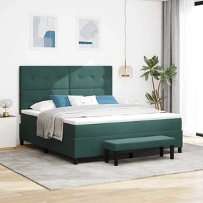 Postel s boxspringem s čelo Tmavě zelená 200 x 180 cm samet 3344531