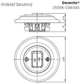 ABB Decento žaluziové tlačítko bílá-porcelán 3559K-C88345