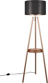 Hnědá stojací lampa s poličkou (výška 152 cm) Colette – Reality