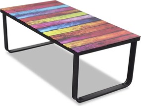 vidaXL Skleněný konferenční stolek s duhovým potiskem [241175]