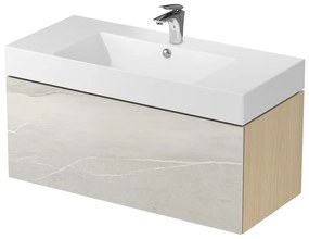 Cersanit - Inverto, závěsná skříňka pod umyvadlo se zásuvkou 100cm, Lake Stone- bílá, S930-005