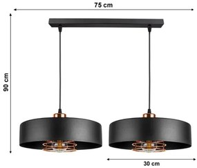 Lustr na lanku VEST 2xE27/60W/230V