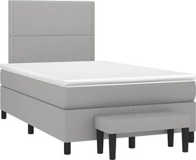Box spring postel s matrací světle šedá 120x190 cm textil 3270348