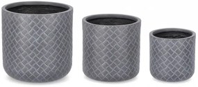 BIZZOTTO Set 3 květináčů PHOMBUS šedý