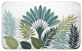 Bílá/zelená koupelnová předložka 45x75 cm Panazio – douceur d'intérieur