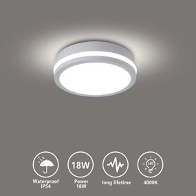 BRILAGI - LED Venkovní stropní svítidlo BENE LED/18W/230V pr. 21,5 cm bílá IP54