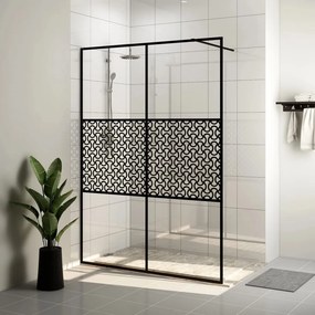 Zástěna do průchozí sprchy čiré ESG sklo 140 x 195 cm černá 151032