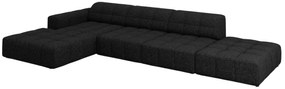 OnaDnes -20% Černá čalouněná rohová pohovka Cosmopolitan Design Chicago 341 cm, levá