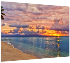 Obraz - Západ slunce na pláži (70x50 cm)