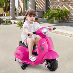 Costway Licencovaná dětská elektrická motorka Vespa 6 V bateriový motocykl s LED