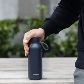 Quokka Nerezová termoláhev s poutkem Solid antracitová 510 ml