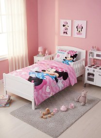 Dětské bavlněné povlečení Nook Minnie Mouse 100x135 cm + 40x60 cm růžové