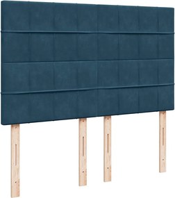 Box spring postel s matrací modrá 140 x 200 cm samet 3293234